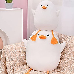 DRUNKENRIVER Cute Duck Stuffed Animals Sleeping Pillows Gifts for Girls Teens White Plushie Hugging Animal Super Soft Toys Christmas, Valentine's Day Gifts (White,13.7inches)