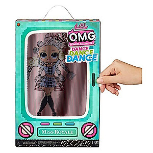 L.O.L. Surprise! OMG Dance Miss Royale Fashion Doll with 15 Surprises Including Magic Black Light, Shoes, Hair Brush, Doll Stand and TV Package - Great Gift for Girls Ages 4+
