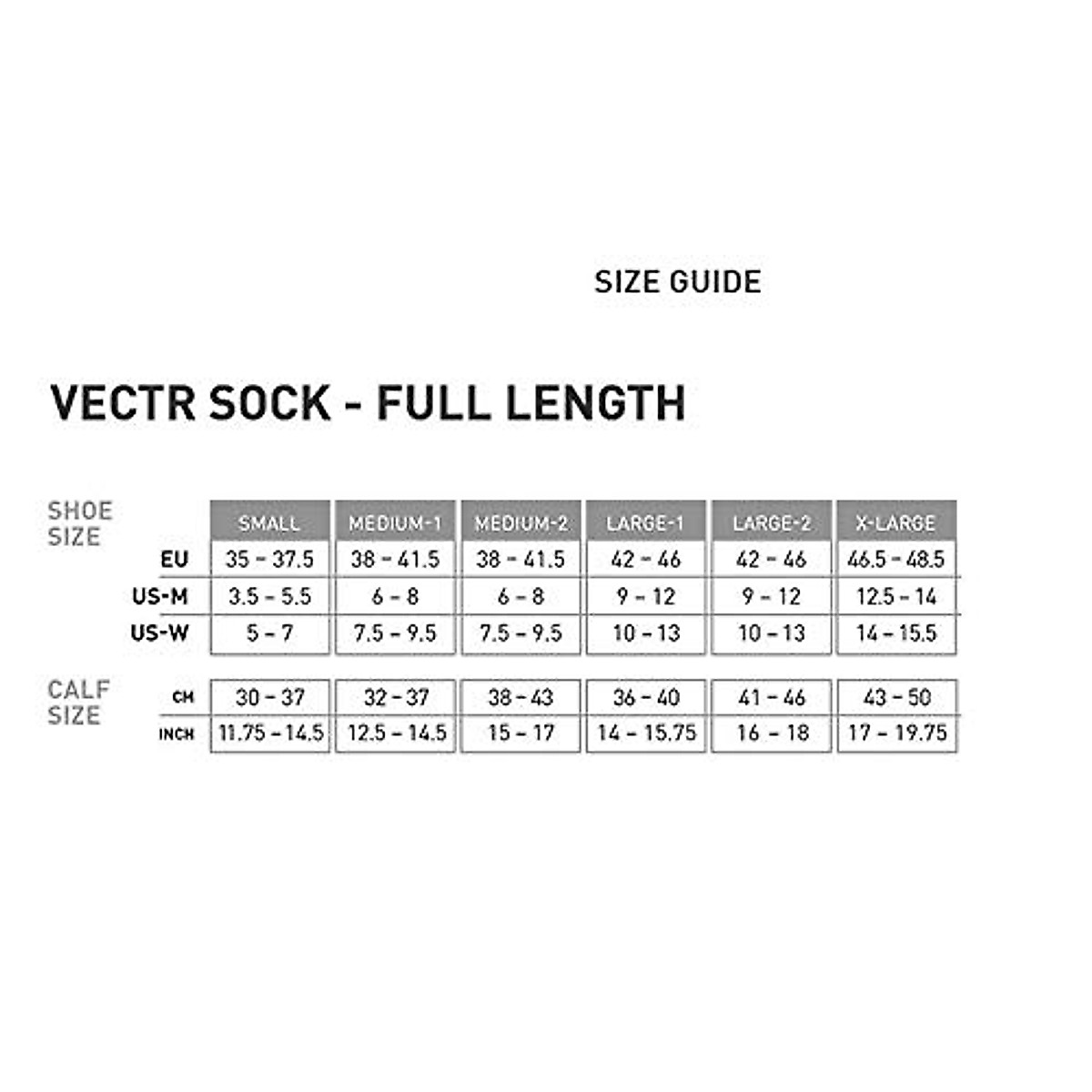 2XU Womens Vectr Full Length Socks, Titanium/Black, 7-8 US