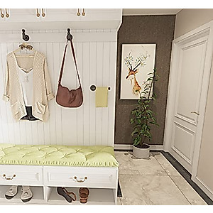 3 Pack Industrial Pipe Bathroom Hardware Accessories Set, Include 2 Robe Coat Towel Hook and 1 Toilet Paper Holder for Hanging. 1/2" inch Threaded Wall Mounted Rustic Decor Accessories Kit (Black)