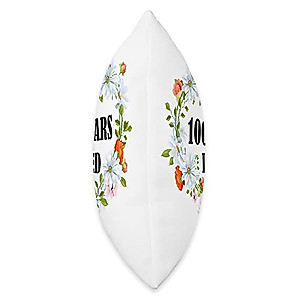 100th Birthday Gift Ideas for Her Him Floral Old Birthday Men Women 100 Years Loved Throw Pillow, 16x16, Multicolor