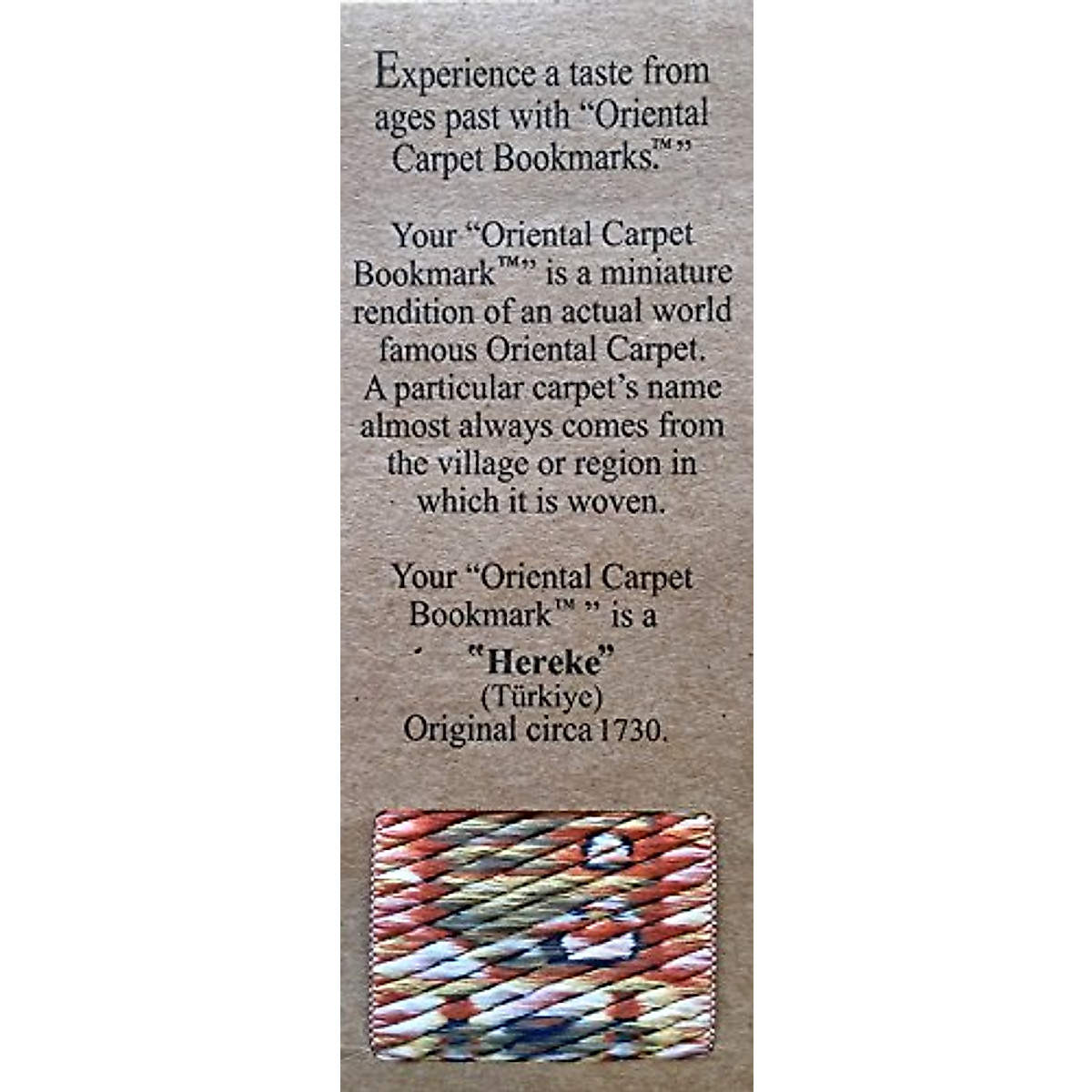 Oriental Carpet Woven Fabric Bookmark - 6 Bookmark Design Collection - Beautiful, Elegant, Cloth Bookmarks! Best Gifts & Stocking Stuffers for Men,Women,Teachers & Librarians!