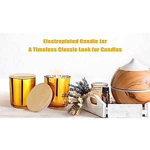 Aroparc Candle Jar, Wholesale Candle Container, 12 Pack 10oz Candle Jars with Lids Tumbler Jar for Candle Making Candle Tins Candle Making Supplies (Amber)