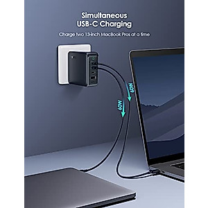 oraimo USB C Charger, HyperGaN 120W Charger, PPS 4-Port Fast Compact Foldable Wall Charger Suitable for MacBook Pro/Air, iPad Pro, Galaxy S22/S21 (Blue)