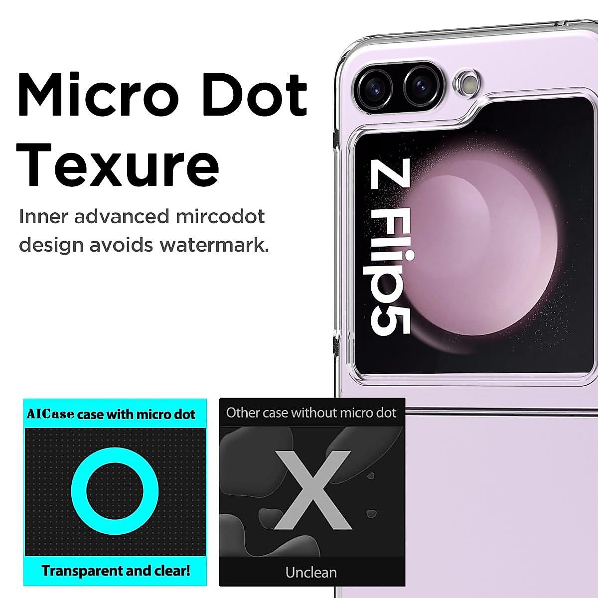 AICase for Samsung Galaxy Z Flip 5 Case Clear, [Anti-Yellow] Ultra-thin Slim Fit Transparent Hard PC Phone Case for Samsung Flip 5 5G