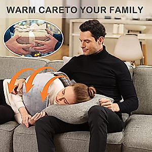 Lumbar Heating Pad for Back Pain Relief,55" x 12" XL Electric Electric Heat Pads with Belt,with 6 Heat Level Settings,4 Time Settings, Auto Shut Off (Light Grey)