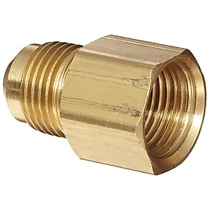 Anderson Metals - 54046-0608 Brass Tube Fitting, Coupling, 3/8" Flare x 1/2" Female Pipe
