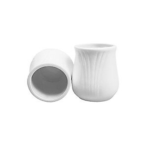 Sizikato 2pcs Simple Pure White Flower Shape Ceramic Toothpick Holder.