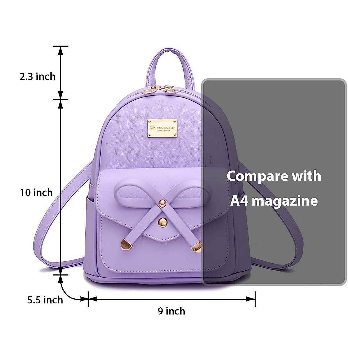 I IHAYNER Girls Bowknot Cute Leather Backpack Mini Backpack Purse for Women Turquoise