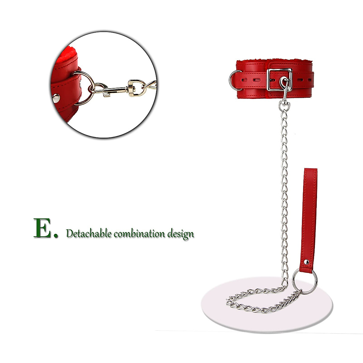 NouAn PU Leather Choker Collar Necklace for Women Adjustable and Detachable of Pet Collar,Black,Pink,Red