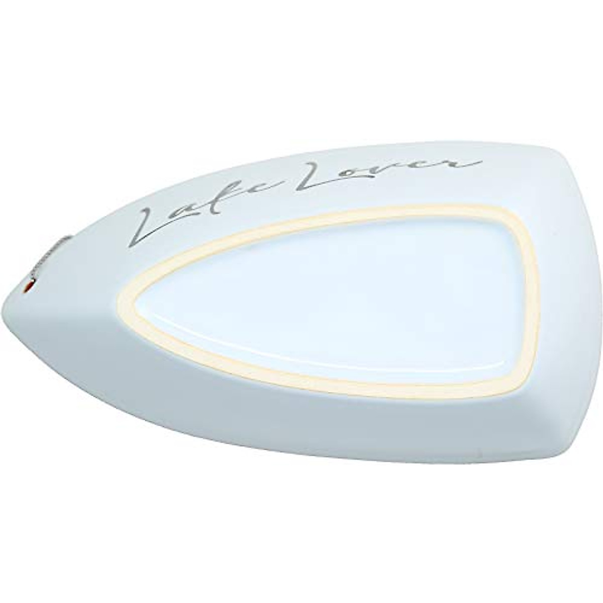 Pavilion Gift Company Lake Lover-Triple Wick 10 oz 100% Soy Wax Scent: Fresh Linen with Silver Detail Accents. Candle, White