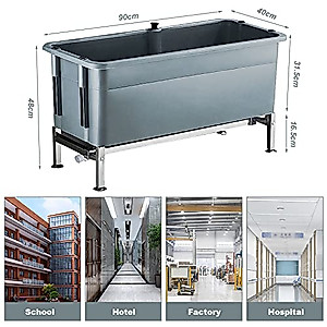 taimowei Wash Station Portable Bathroom/Warehouse/Kitchen Sink Mop Service Basin with Drain Button and Faucet Slop Sink