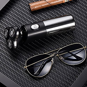 Electric Razor for Men, Electric Face Shavers Waterproof Men's Rotary Shaving Mens Beard Razors Cordless USB Rechargeable for Wet Dry Travel Shaver, Gift for Dad Husband