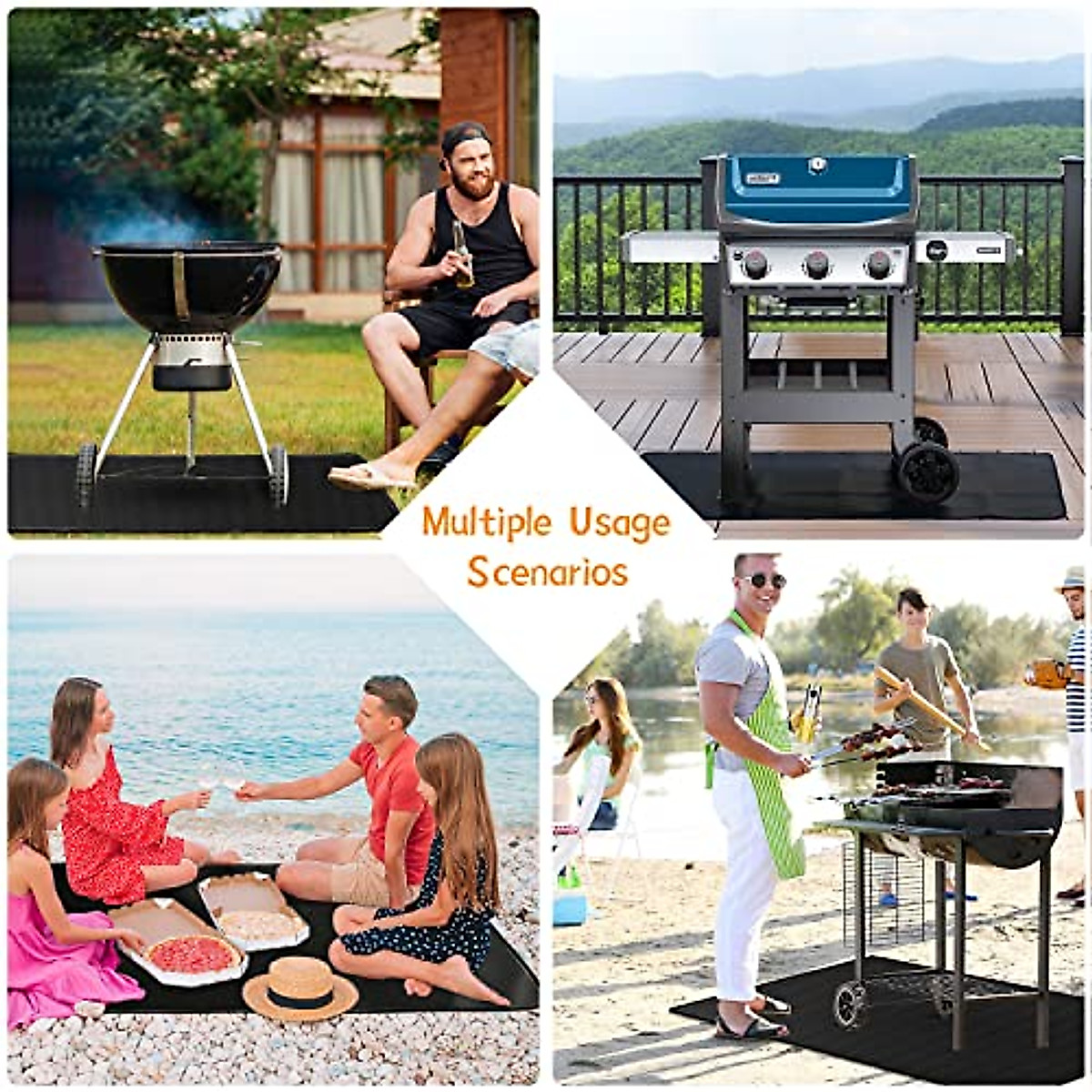 Sunerve Large Under Grill Mats, Grease matt under grill, 48*30 Inch ...