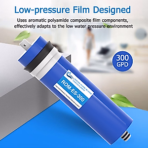 Vegebe 300 GPD RO Membrane Filter 12"x3" Reverse Osmosis Membrane Element Replacement Fits Under Sink RO Drinking Water Filter Filtration Purifier System, 1 Pack