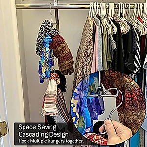 Evelots 2 Pack Hanging Purse/Handbag Organizer-Over The Closet Rod-Vertical Space Saving Accessory Storage, 12 Hooks Total-Chrome