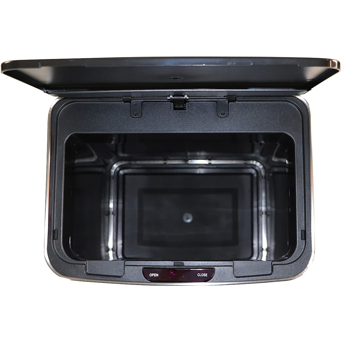 Hanover Home 33-in. Tall Hands-Free Steel Trash Can with Fingerprint-Resistant Finish and Soft-Close Motion Sensor Lid for Kitchen - 13.2 Gallons (50 Liters) in Black