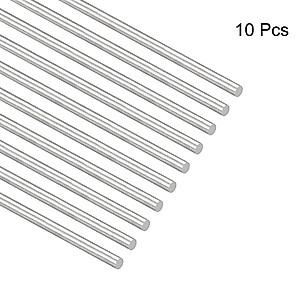 MECCANIXITY 304 Stainless Steel Round Rods, 4mm x 450mm Solid Shaft Rods for DIY Craft Model Car Helicopter Airplane, Pack of 10