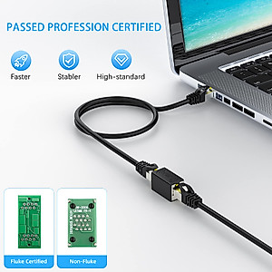 JODROAD RJ45 Coupler, Ethernet Couplers, Ethernet Extender Adapter, Cat8 Cat7 Cat6 Cat5e Cat5 Inline Coupler, Ethernet Connector Female to Female (2Pcs, Black)