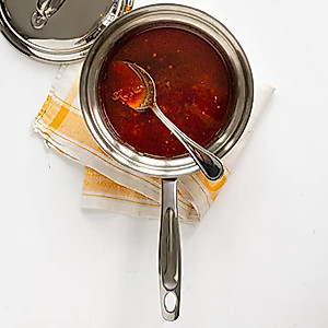 360 Stainless Steel Sauce Pan with Lid, Handcrafted in the USA, Surgical Grade Stainless Steel Saucepan, Induction Cookware, Waterless Cookware, Dishwasher Safe, Oven Safe, Professional Grade. 1 Quart