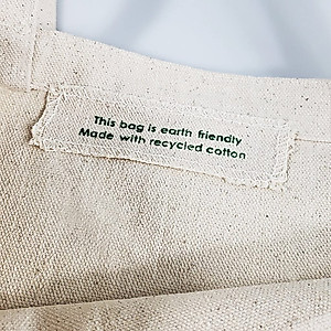 12 Pack Wholesale Recycled Canvas Tote Bags in Bulk 15x16 Heavy Duty Reusable Cotton Cloth Plain Blank Bags