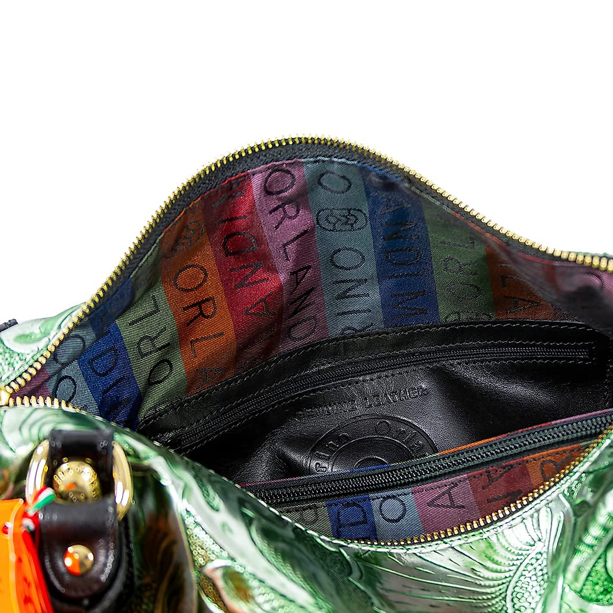 Marino Orlandi Leather Handbags Purses for Women Metallic Mint Julep Hobo Tote Purse Italian Designer Messenger Bag