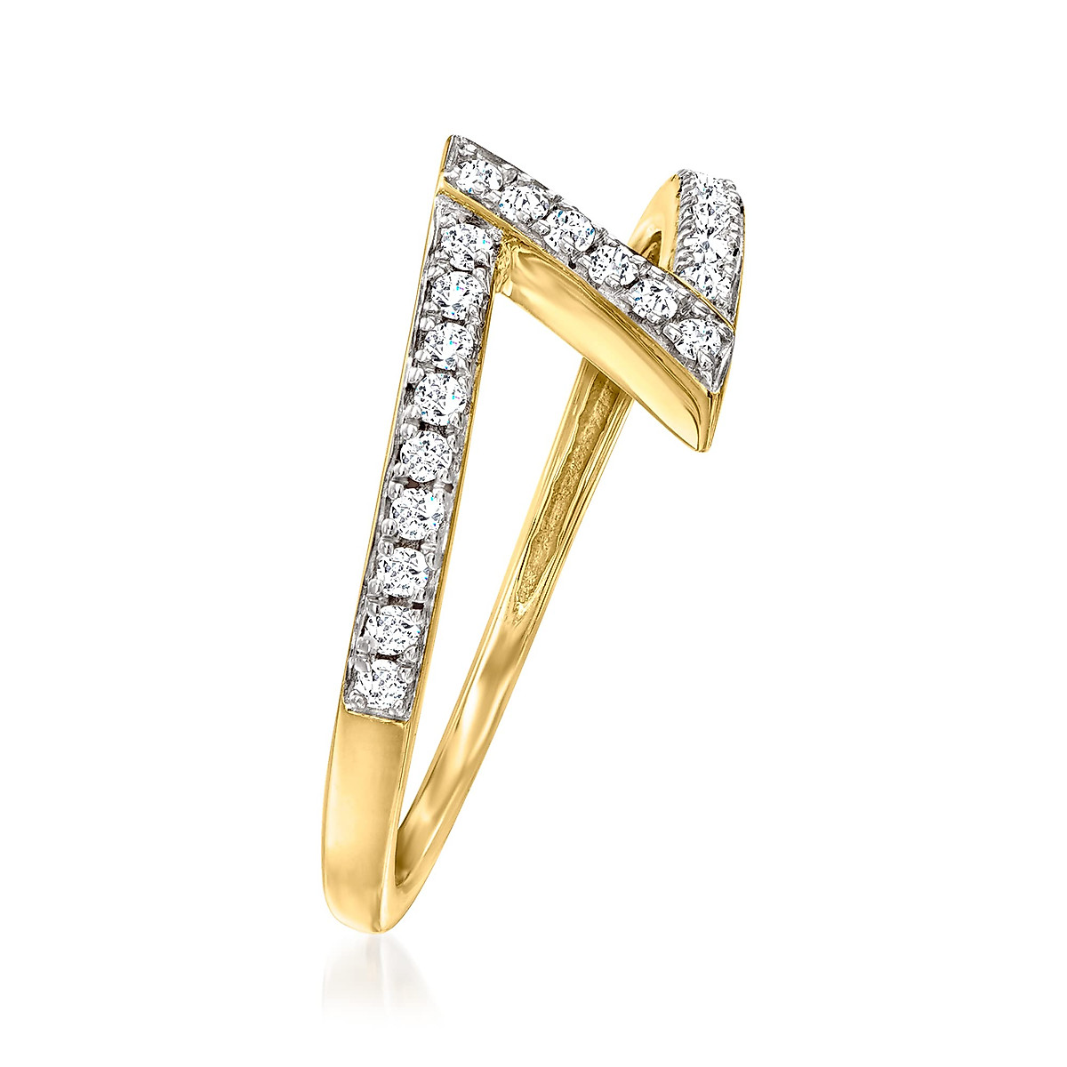 Canaria 0.20 ct. t.w. Diamond Zigzag Ring in 10kt Yellow Gold. Size 7