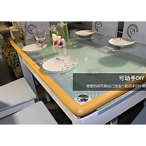 Orange 2x2 Meters (13 FT) U Shape Glass Table Edge Protectors Premium High Density Foam Baby Safety Bumper Guard Foam Strip