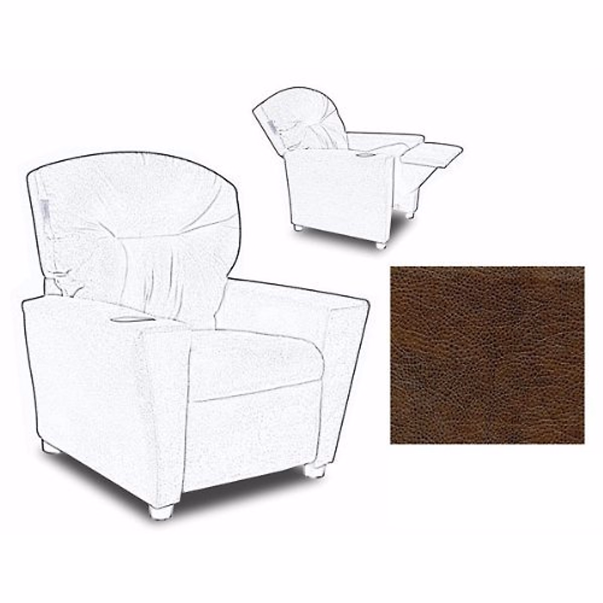 Dozydotes Kid Recliner with Cup Holder -