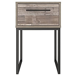 Signature Design by Ashley Neilsville Industrial 1 Drawer Nightstand, Light Brown