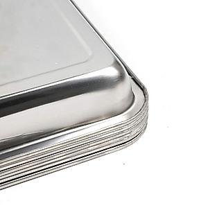 DYRABREST 6 PCS Full Size 2&quot; Deep Stainless Steel Buffet Catering Pans for Hotels, Restaurant,Steam Table Pans/Hotel Buffet Pans kitchen,19.2&#039;&#039;×13.3&#039;&#039;×1.3&#039;&#039;