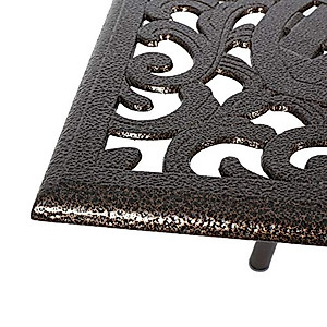 Christopher Knight Home Hallandale Outdoor Sarasota Cast Aluminum Square Dining Set, 5-Pcs Set, Hammered Bronze