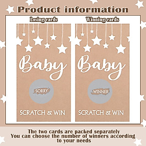 60 Pcs Baby Shower Games Rustic Baby Shower Scratch off Cards Baby Shower Raffle Ticket for Baby Shower Party Games Activity Supplies Birthday Wedding Favor