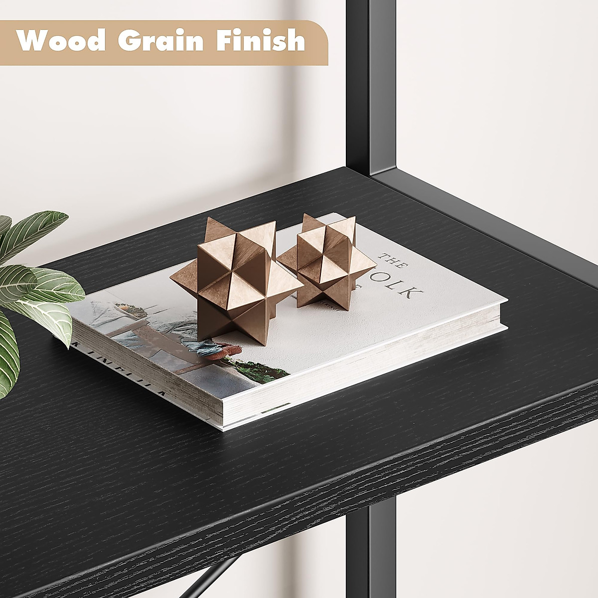 GAOMON Arched Bookshelf 5 Tier Bookcase 70.87in Tall Display Racks Modern Standing Bookshelves Metal Book Shelf for Bedroom, Living Room, Home Office