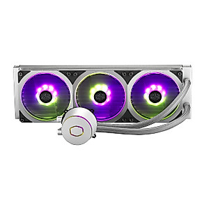 Cooler Master MasterLiquid ML360P Silver Edition Liquid Cooler, All-in-One (AIO) Liqiod Cooler, 360mm Radiator, 1 x 360mm PWM SF360R ARGB Fan, Integrated Fan Frame Design, Aluminum Pump Cover