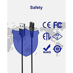 uijino USB Charging Cable Compatible with Ufree Beard Trimmer, 5V Charger for Ufree Electric Hair Trimmer U-1176 Hair Cutting Kits Body Shaver Hair Clippers Razor, 2 Cleaning Brush, 3.3ft Power Cord