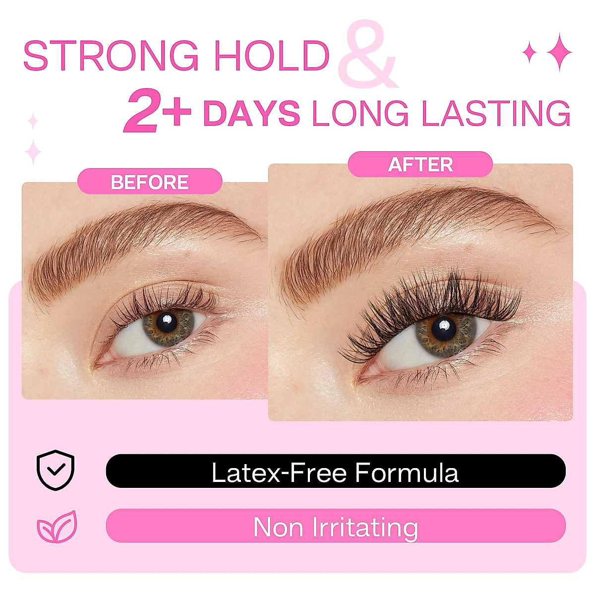 CALAILIS Lash Glue, Cluster Lash Glue for DIY Lash Extensions Super Strong Hold 48 Hours Long Lasting Lash Extension Glue for Lash Cluster Waterproof Non-Irritating Fast Drying Lash Glue