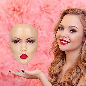 Glinexa 3D 5D Makeup Practice Kit, Reusable Silicone Makeup Mannequin Face for Students and Beginners, Comes With Brushes Set & Dual Head Eyebrow Pencils & Eyeliners & Eyelash Pair