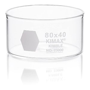 Kimble 23000-8040 Glass 170mL Crystallizing Dish, 80mm Diameter x 40mm Height (Pack of 6)