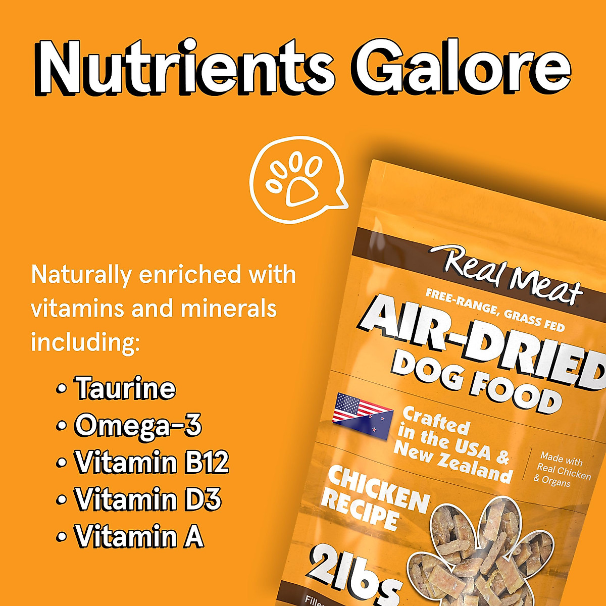 TRMC Real Meat Air Dried Dog Food w/Real USA Chicken - 2lb Bag of Grain-Free Real Meat Dog Food Sourced from Free-Range, Cage-Free Chicken - Digestible, All Natural, High Protein Chicken