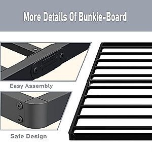 Aardhen California King 2 Inch Box Spring & Bed Slat Replacement/Metal Frame with Steel Slats/Quick Lock Bunkie Board/Easy Assembly