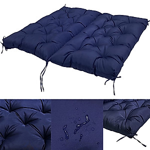 GPPSUNGD Swing Replacement Cushions with Backrest Outdoor Waterproof Overstuffed Bench Cushion 2-3 Seater for Garden Patio Furniture (60 X 40 Inch, Dark Gray)