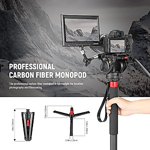 NEEWER 71.6" Pro Camera Monopod with Feet, Carbon Fiber Telescopic Video Monopod with QR Plate Compatible with DJI RS Gimbals Manfrotto, Removable Base for Camera Camcorder, Max Load 13.2lb/6Kg, TP71