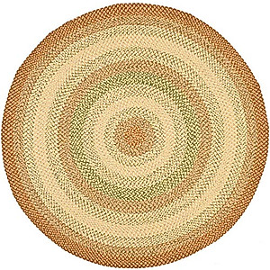 SAFAVIEH Braided Collection 5' Round Rust / Multi BRD303A Handmade Country Cottage Reversible Area Rug