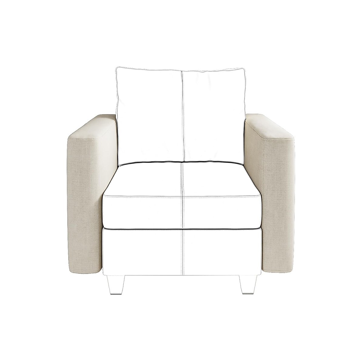 EASE MOOSE Modular Sectional Couch Armrest, Linen Modular Sofa Side Armrest Module Pair for Sectional Modular Couch Beige