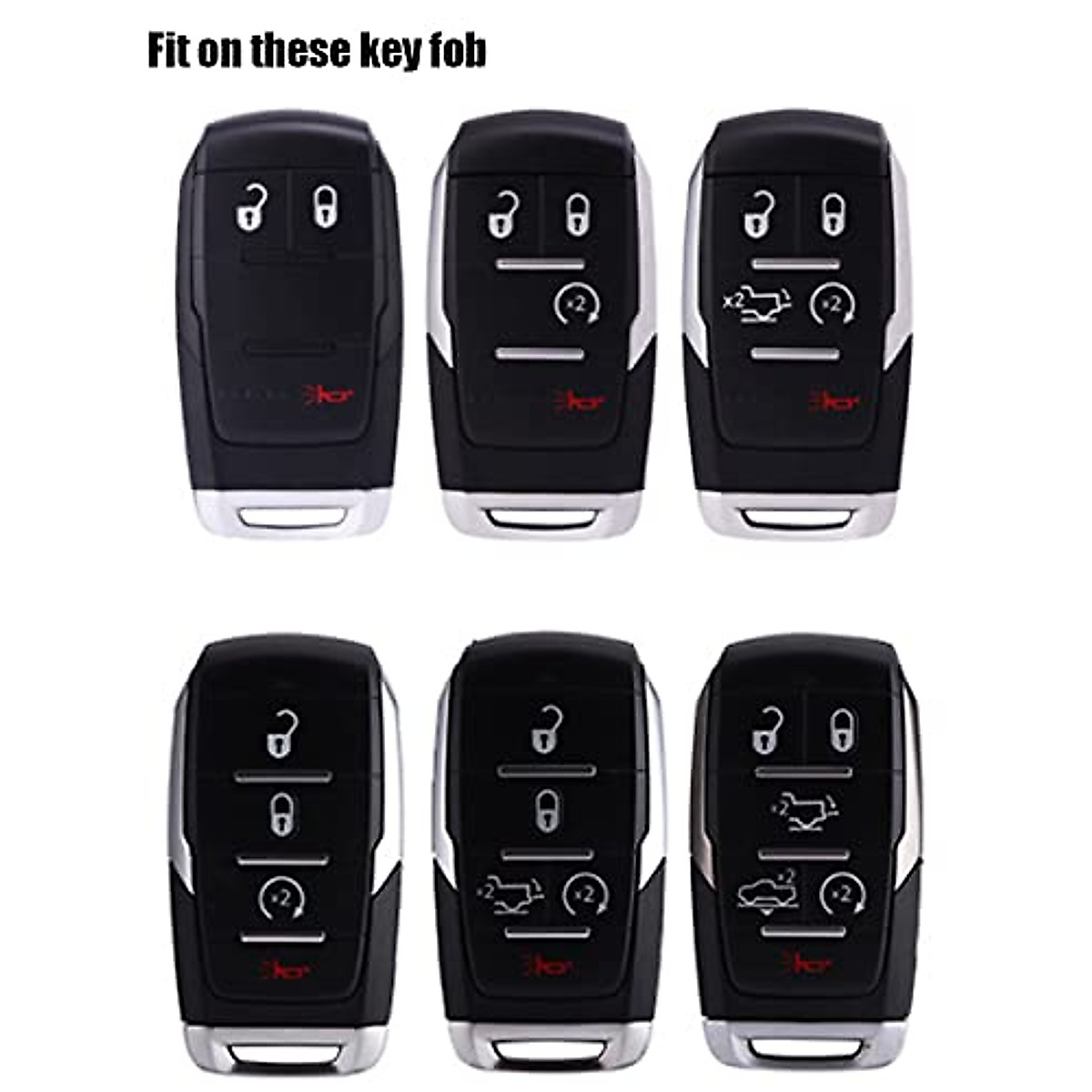 for Dodge TPU Protector Key Fob Cover Case fit for 2022 2021 2020 2019 Dodge 1500 5B Rubber Keyless Entry Key Fob OHT-4882056 (Blue)
