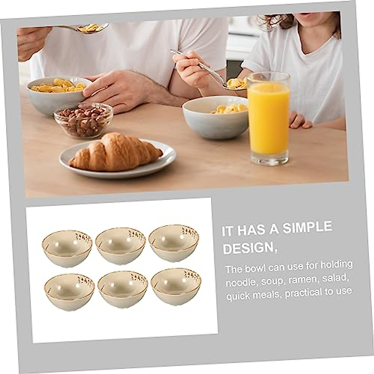 Yardwe 6pcs Rice Bowl Soup Commercial Color Hot Pot Small Bowl Dip Bowl Dessert Square Bowl Fast Food Rice Bowl 6pcs Plastic Salad Bowls Plastic Trifle Bowl Plastic Food Cereal Bowls