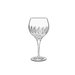 Luigi Bormioli Diamonte 22 oz, Set of 4 All Purpose Balloon Stem, 650ml, Clear