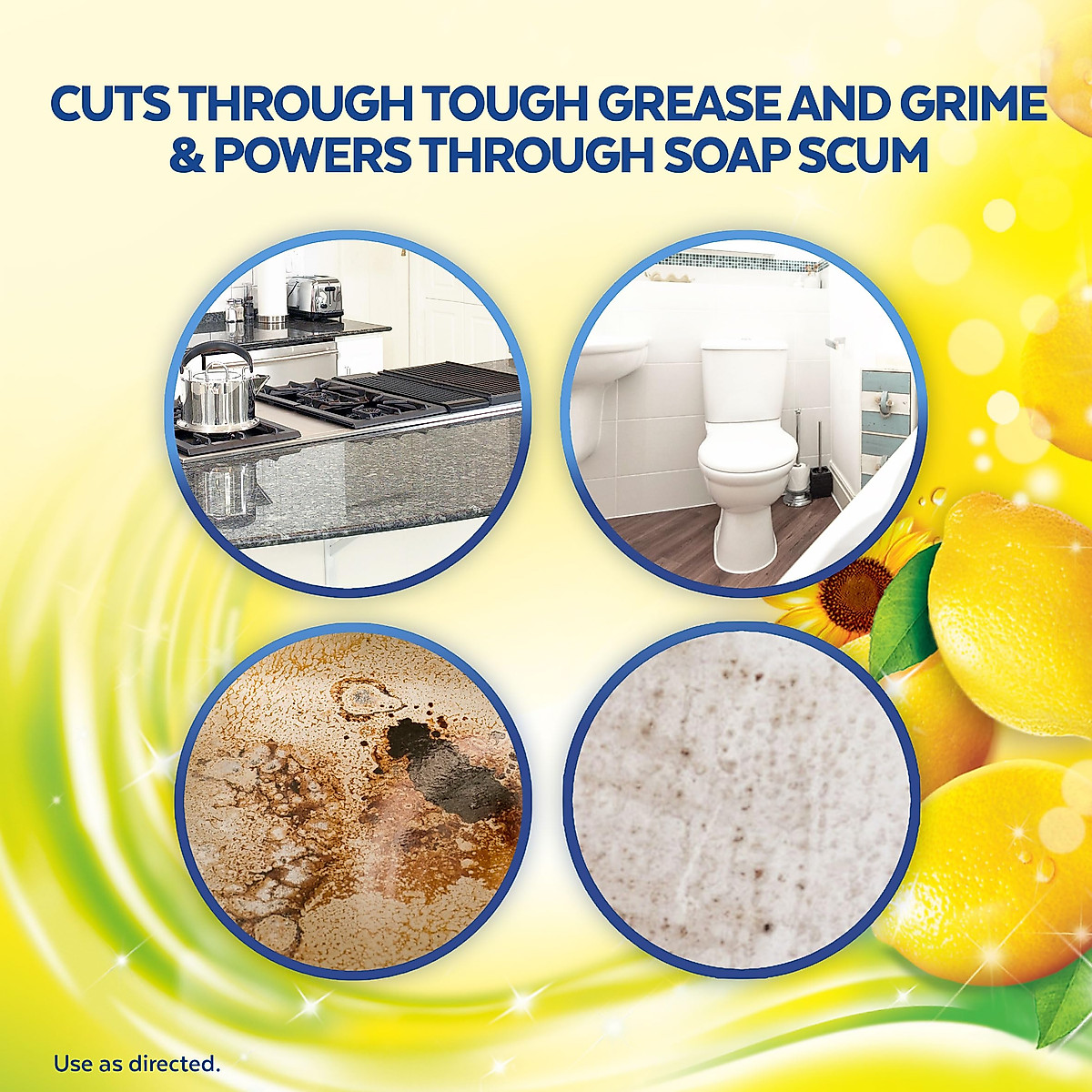 Lysol Multi-Surface Cleaner, Sanitizing and Disinfecting Pour, to Clean and Deodorize, Sparkling Lemon and Sunflower Essence, 40 Fl Oz (Pack of 3)