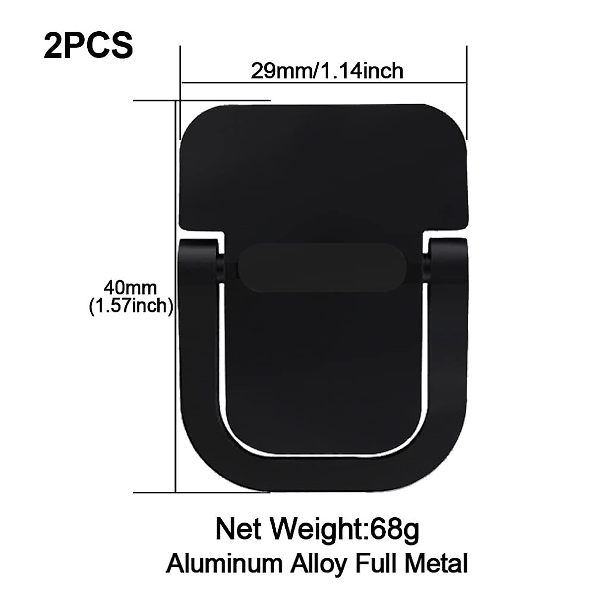 Qiveno 2Pcs Self-Adhesive Keyboard Stand for Desk, Portable Laptop Kickstand, Adjustable Laptop Stand Riser Feet Aluminum Stable for MacBook, 10-18" Laptop, iPad(Black)